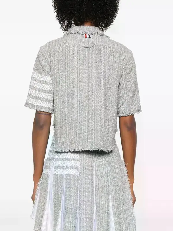Thom Browne 4-bar Cropped Shirt Jacket