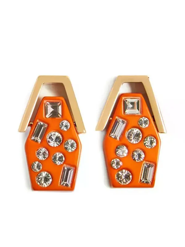La DoubleJ Swinging Portal Earrings - Orange
