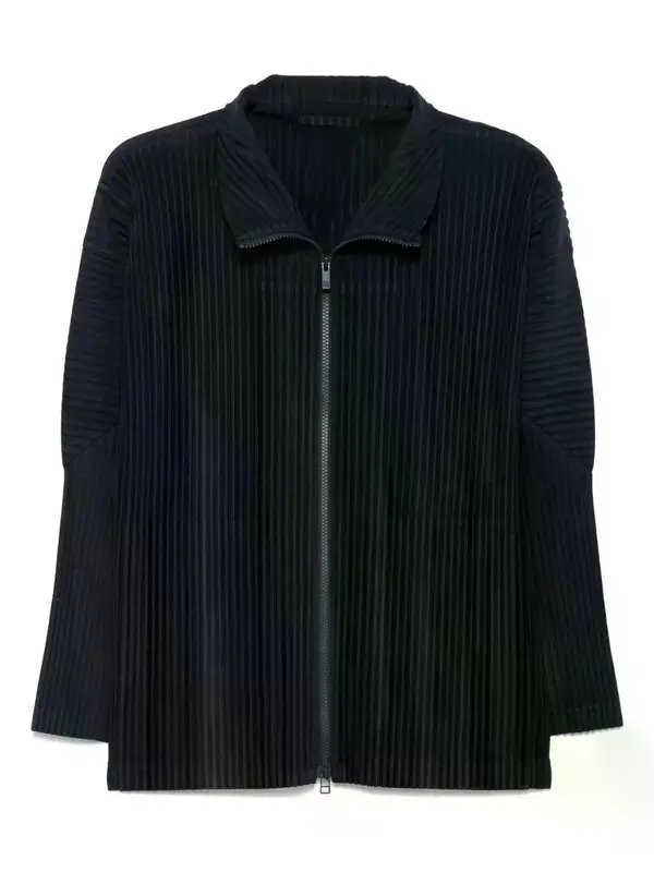Issey Miyake Pleated Shirt Jacket - Blue