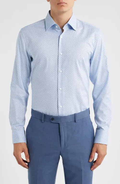 BOSS Hank Kent Slim Fit Stretch Cotton Dresss Shirt - Light Blue