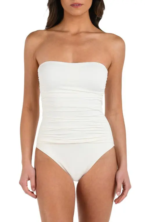 La Blanca Shirred Cutout One-piece Swimsuit - Ivory