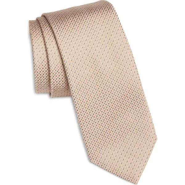 BOSS Silk-blend Jacquard Tie - Open White