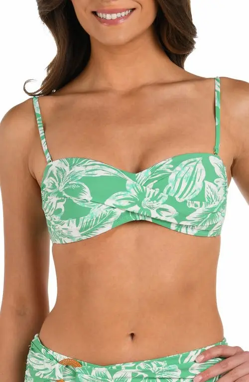La Blanca Batiki Twist Bandeau Bikini Top - Eucalyptus