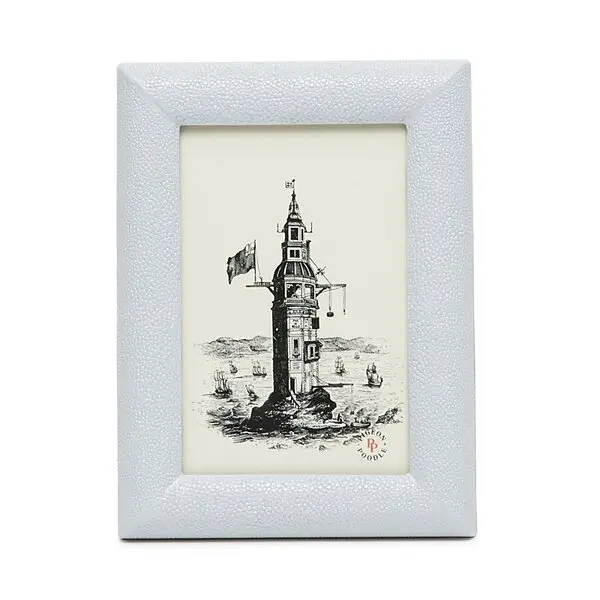 PIGEON AND POODLE Oxford Faux Shagreen Frame, 4 X 6 - Cool Gray