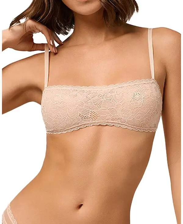 Kiki De Montparnasse Dahlia Lace Bandeau Bra - Blush