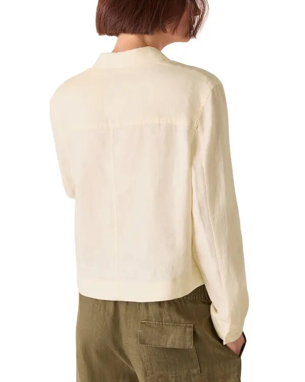 Whistles Abby Linen Casual Jacket - Ivory