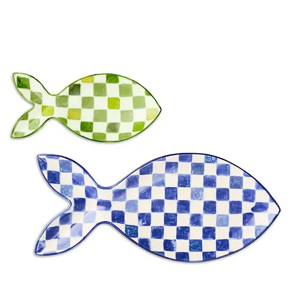 MACKENZIE-CHILDS Go Fish Serving Platters, Set Of 2 - No Color