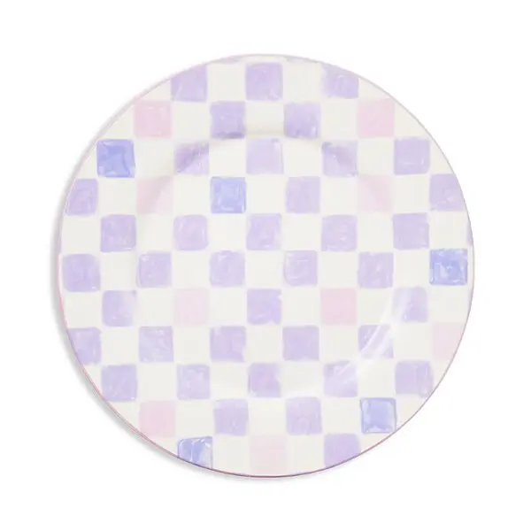 MACKENZIE-CHILDS Check Round Platter - Lilac