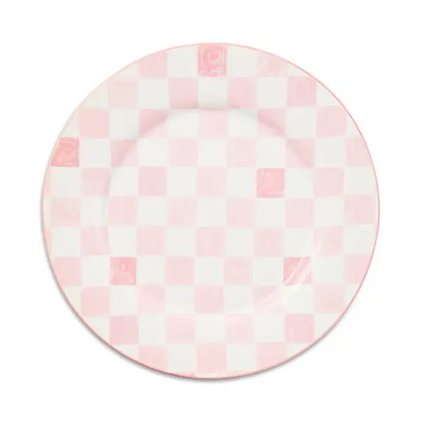 MACKENZIE-CHILDS Check Round Platter - Pink