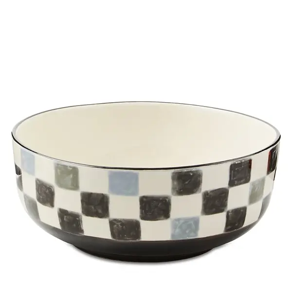 MACKENZIE-CHILDS Check Serving Bowl - Black