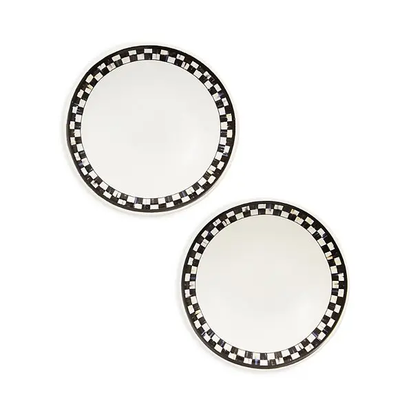 MACKENZIE-CHILDS Courtly Check Everyday Pinch Bowls, Set Of 2 - Black