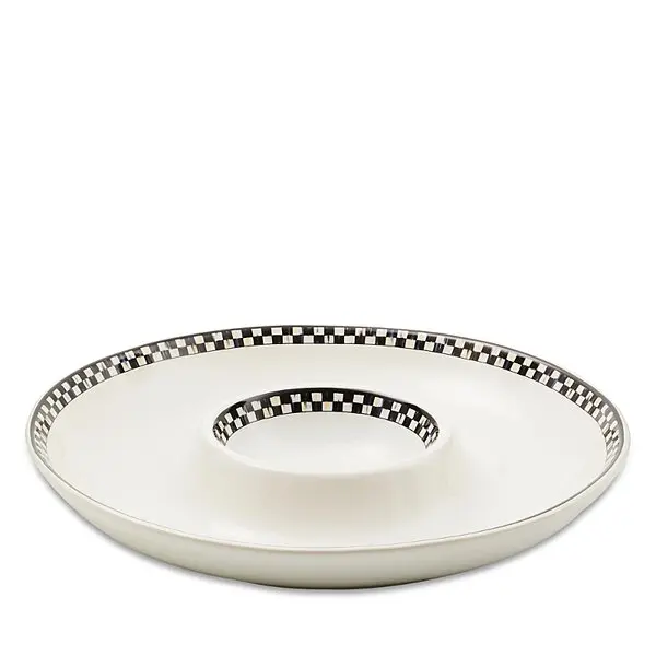 MACKENZIE-CHILDS Courtly Check Everyday Chip & Dip - Black