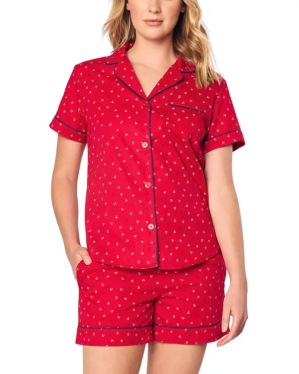 PETITE PLUME Anchors Away Pajama Set - Red