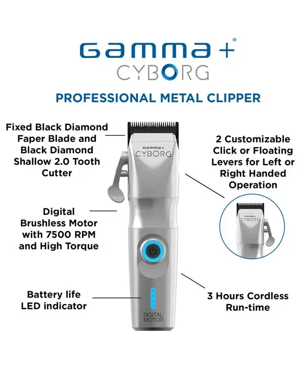 GAMMA+ Cyborg Professional Metal Clipper