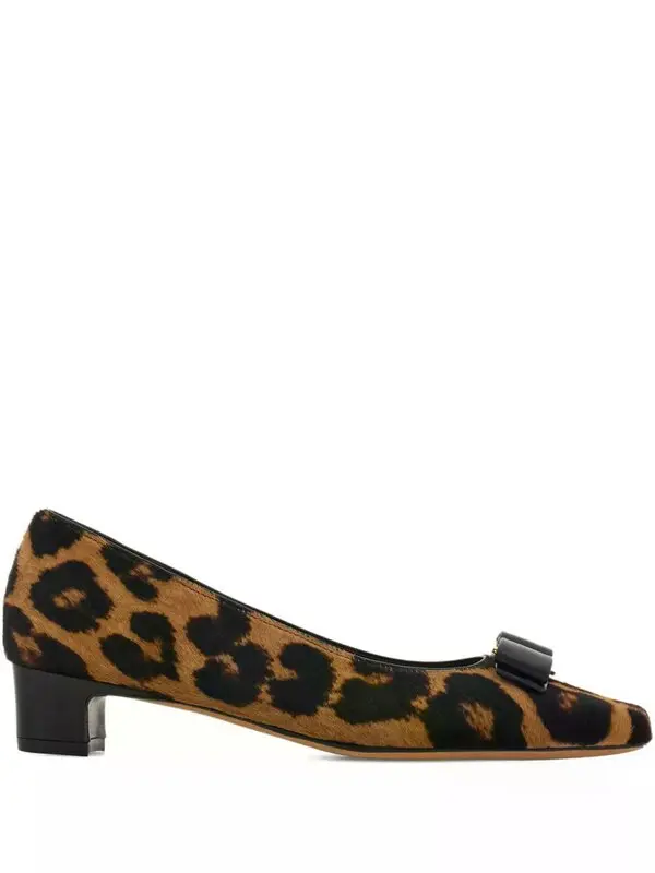FERRAGAMO Iconic Bow Pumps - Brown