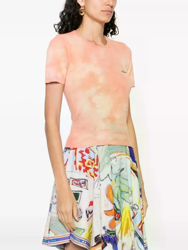 VIVIENNE WESTWOOD Orb-embroidered T-shirt - Orange