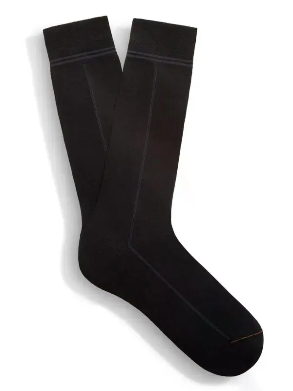 Zegna Stripe-detail Socks - Black