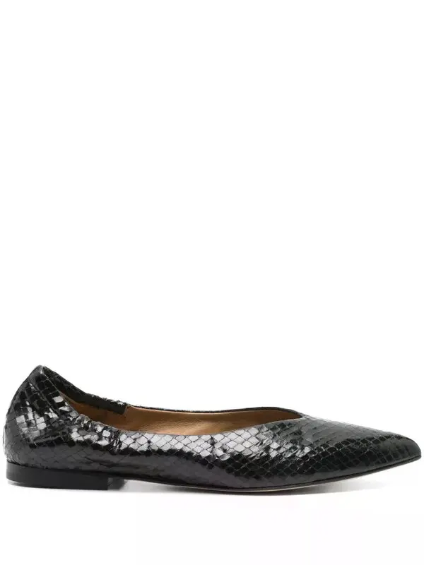 ANNA F. Snake Skin-effect Ballet Flats