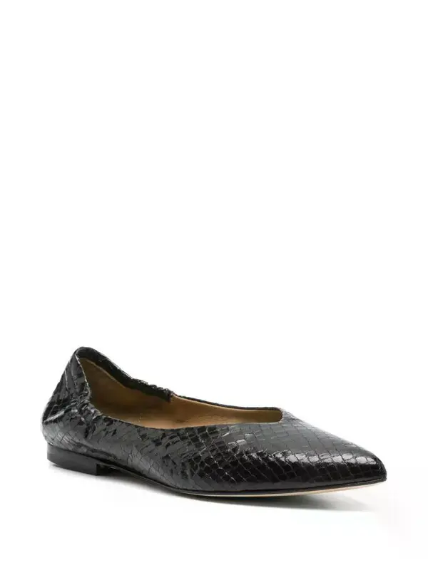 ANNA F. Snake Skin-effect Ballet Flats