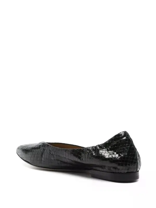 ANNA F. Snake Skin-effect Ballet Flats