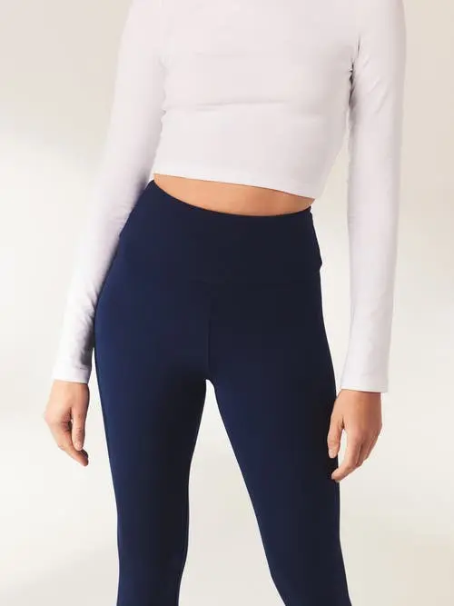 LOVALL Tall Lightweight High Waisted Leggings - Navy