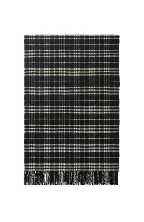 Burberry Check Wool Cashmere Blanket - Black/calico
