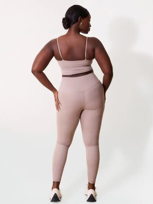 LOVALL 24/7 High Waisted Petite Leggings - Clay