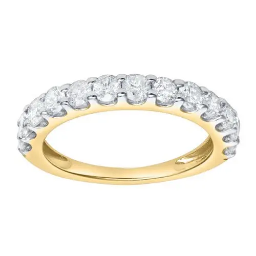 LUVMYJEWELRY Aria 14k Gold Diamond Half Eternity Band Ring - 14k Yellow Gold