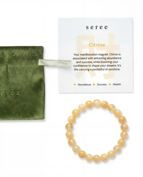 SEREE Manifest Collection Abundance Crystal Beaded Bracelet - Yellow