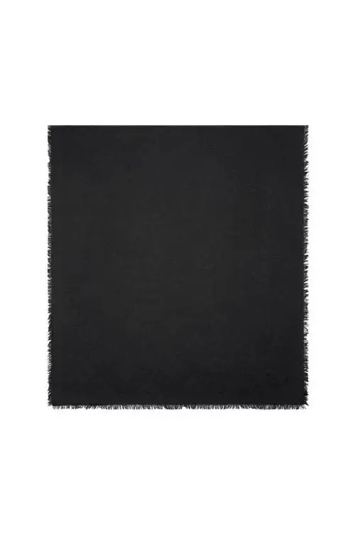 Burberry Wide Check Wool Silk Scarf - Black