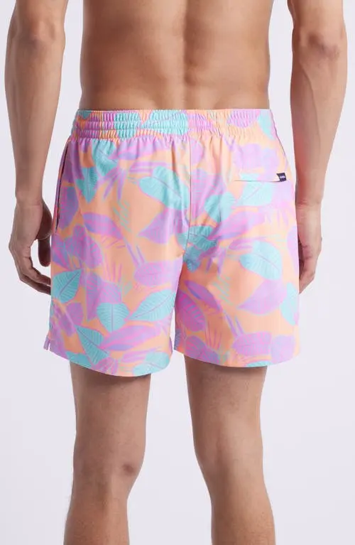 CHUBBIES The Posh Palms 5.5-inch Swim Trunks - Bright Orange - Pattern Base