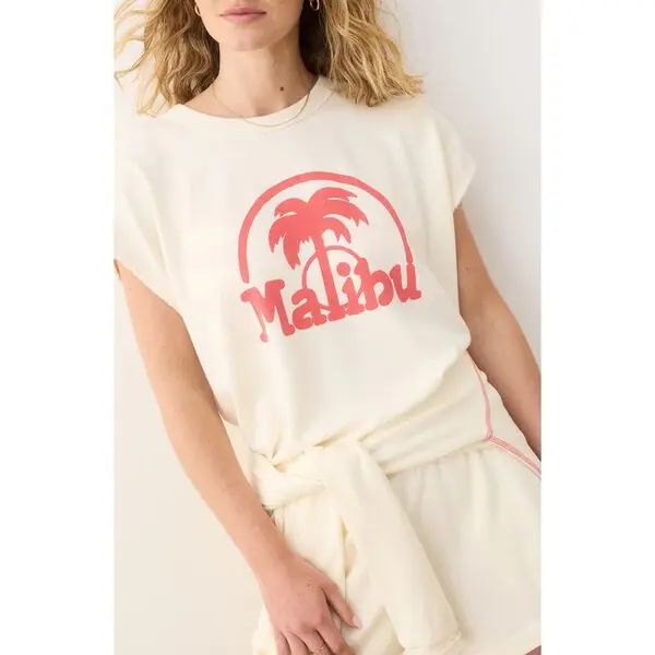 Marine Layer Cloud 9 Terry Dolman Graphic Top - Antique White
