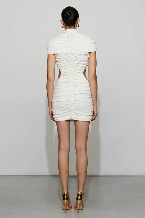 ET OCHS Ruched Mini Dress With Cutouts