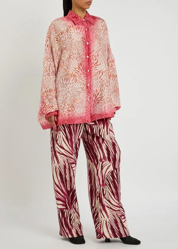 Dries Van Noten Casia Printed Silk Shirt