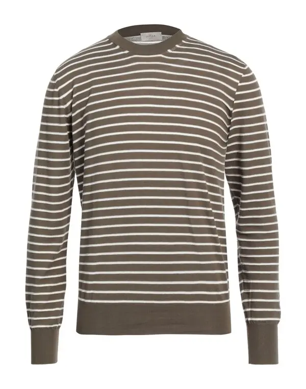 Altea Striped Lightweight Knit Cotton Sweater - Green