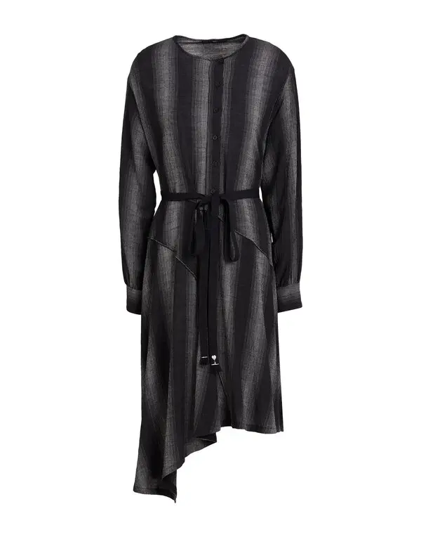 High Midi Dress With Mandarin Collar And Open Back