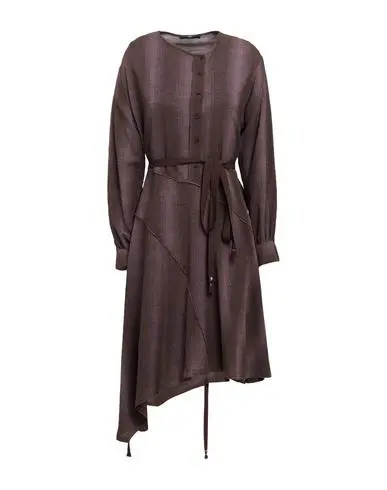 High Midi Dress With Mandarin Collar And Open Back
