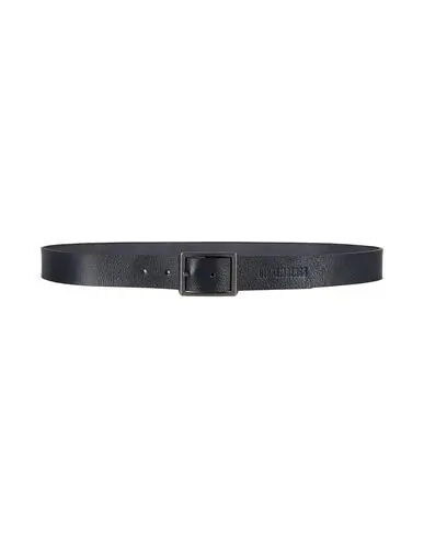 BIKKEMBERGS Pebbled-leather Belt With Logo Buckle - Blue
