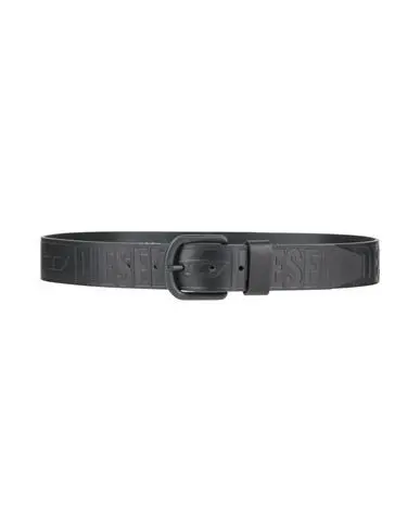 Diesel Leather Belt With Logo - Black
