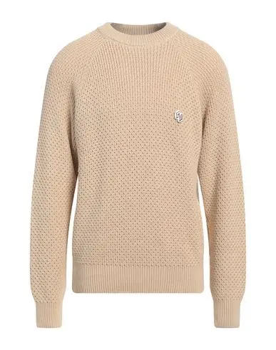 GARMENT WORKSHOP Cotton Cable-knit Crewneck Sweater - Beige