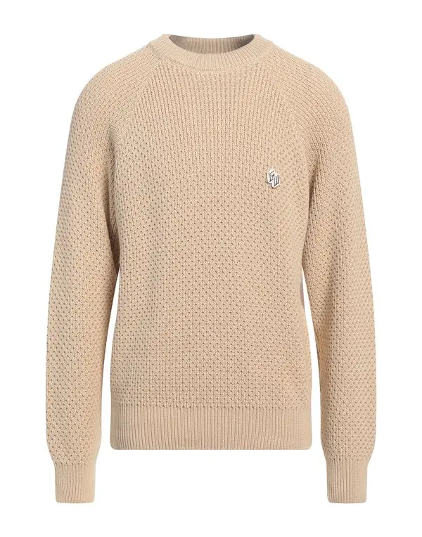 GARMENT WORKSHOP Cotton Cable-knit Crewneck Sweater - Beige
