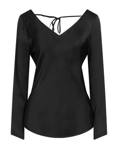MANILA GRACE Viscose Satin Top - Black
