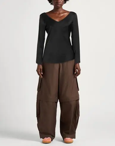 MANILA GRACE Viscose Satin Top - Black
