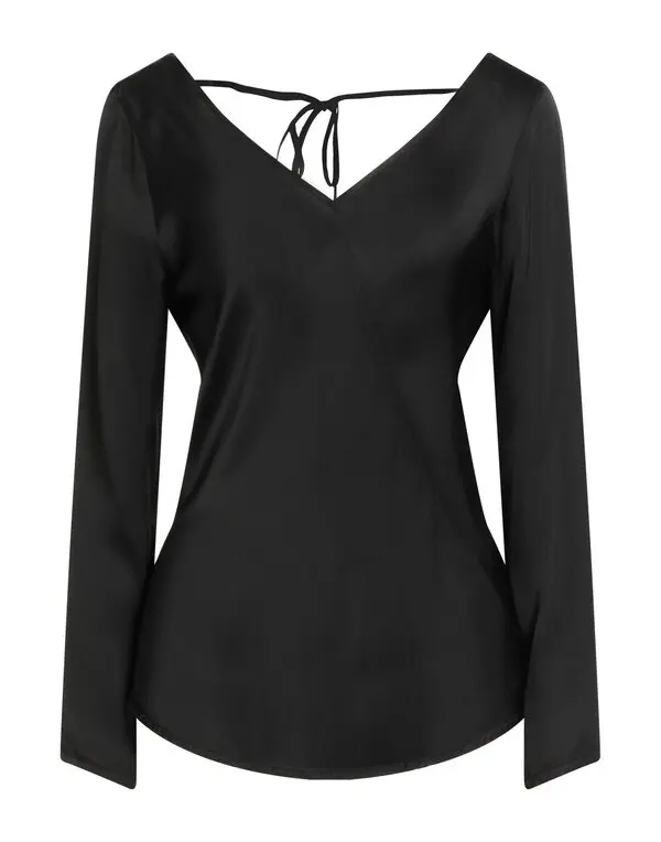 MANILA GRACE Viscose Satin Top - Black