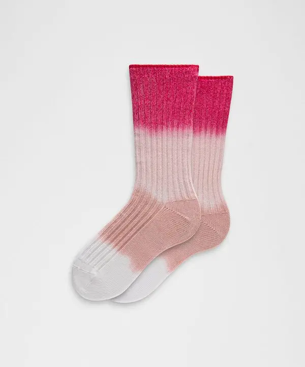 Lululemon Crew-length Ragg Socks - Candy Cloud/mulberry Spark/pink Pearl