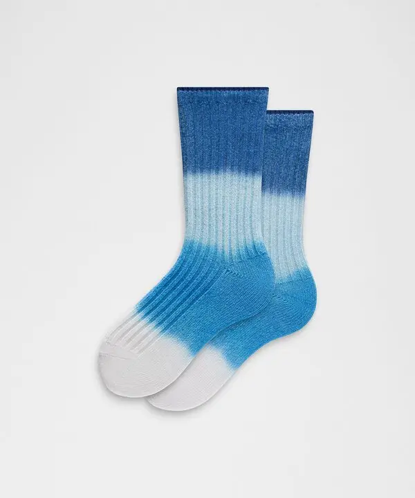 Lululemon Crew-length Ragg Socks - Clubhouse Blue/ocean Wave/foam Cloud