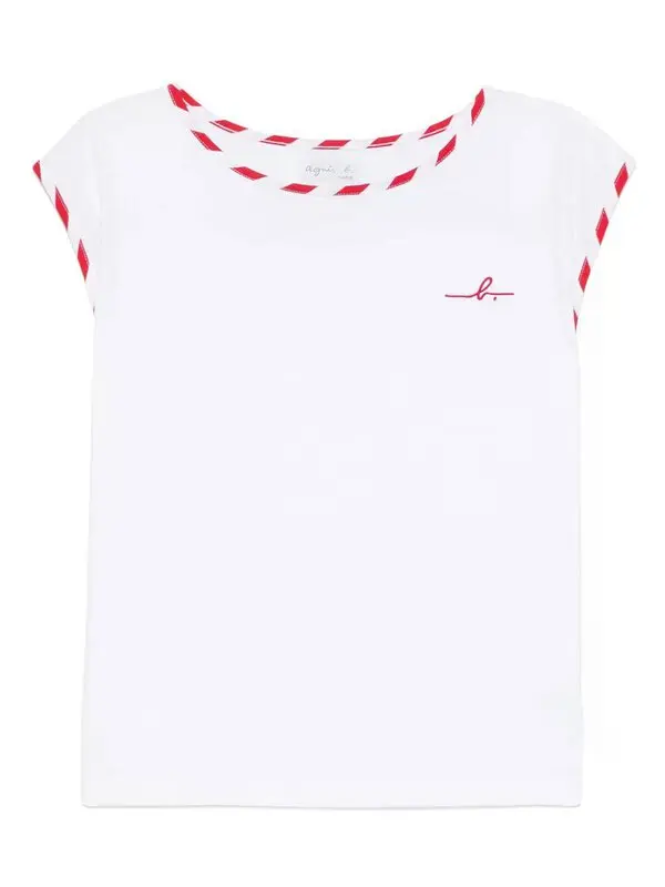 AGNÈS B. Logo-embroidered Vest - White