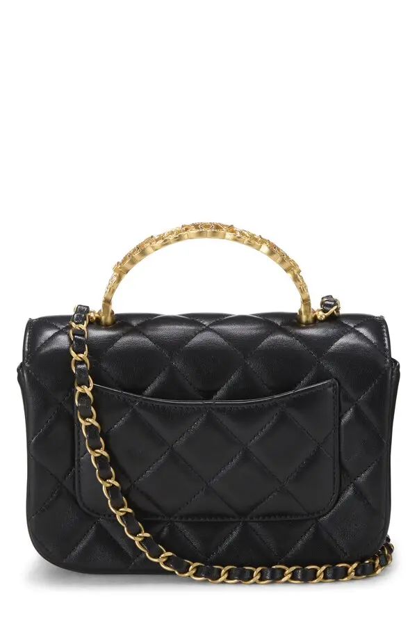 Chanel Lambskin Flap Bag With Top Handle