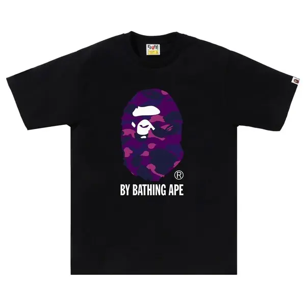 A BATHING APE Color Camo Bathing Ape Tee /purple - Black