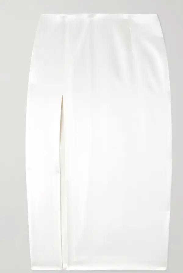 Veronica De Piante Elea Silk-blend Satin Skirt - White